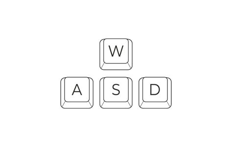 Keyboard Control Keys A W S D In Flat Line Style Illustration Of Keyboard Elements In Simple