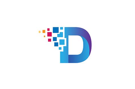 창의적 D 편지 픽셀 로고 디자인 상징 벡터 일러스트 알파벳 D에 대한 스톡 벡터 아트 및 기타 이미지 알파벳 D 모자이크
