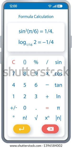 Formula Calculation Smartphone Interface Vector Template Stock Vector Royalty Free 1396584002
