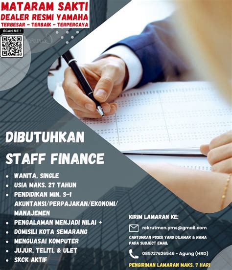 Lowongan Kerja Januari 2024 MATARAM SAKTI Staff Finance SCU