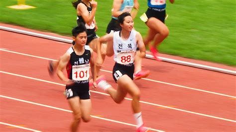 여자 단거리 기대주 전남체육중 정해진 여자중학교 100m 결승 이현채 임연의 YouTube