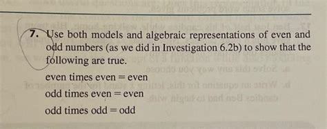 Solved 7 Use Both Models And Algebraic Representations Of