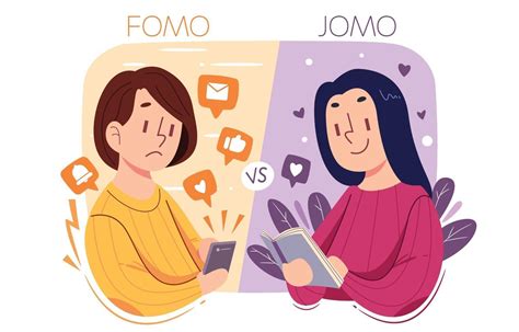 Fomo Vs Jomo Comparison 2072498 Vector Art At Vecteezy