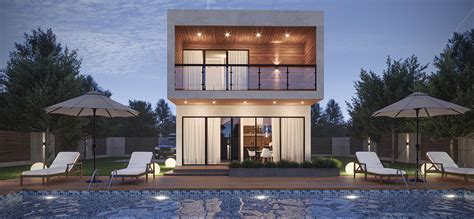 2 х этажный дом с плоской крышей