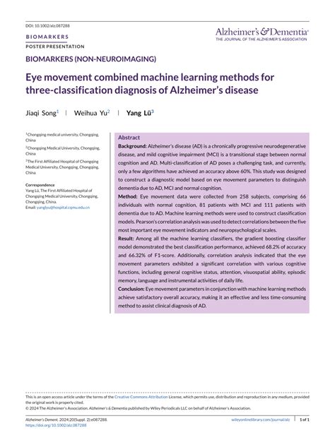Pdf Eye Movement Combined Machine Learning Methods For Three