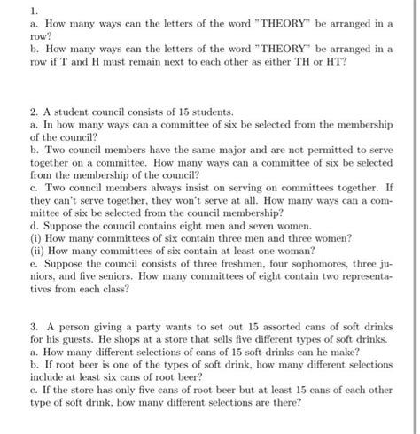 Solved 1 A How Many Ways Can The Letters Of The Word