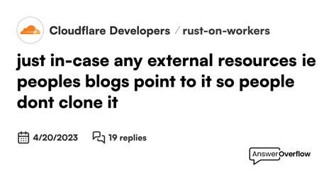 Just In Case Any External Resources Ie Peoples Blogs Point To It So