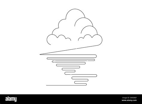 Minimal Cloud Symbol Continuous One Line Art Vector Illustration Stock Vector Image And Art Alamy