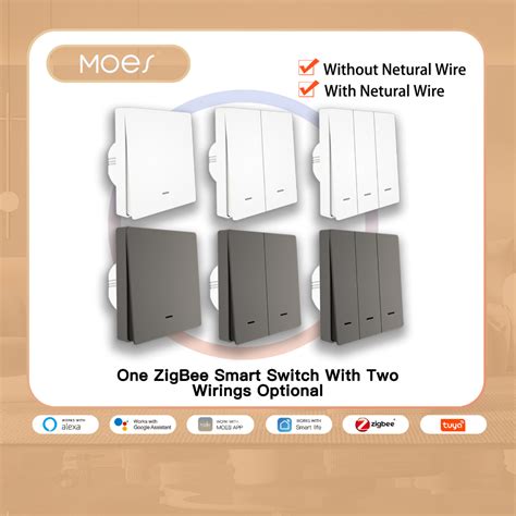 （ship From Malaysia）moes Smart Switch Tuya Zigbee No Neutral Wire No Capacitor Needed Smart Life