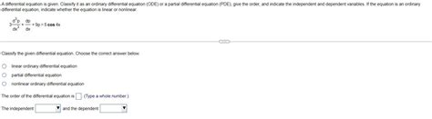 Solved Differential Equation Indicate Whether The Equation