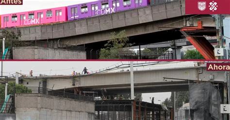 Línea del Metro CDMX así lucen las trabes colocadas para la renivelación Infobae
