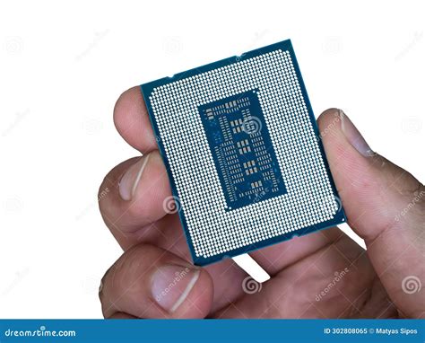 Central Processing Unit CPU In Hand Isolated On White Stock Image Image Of Connection