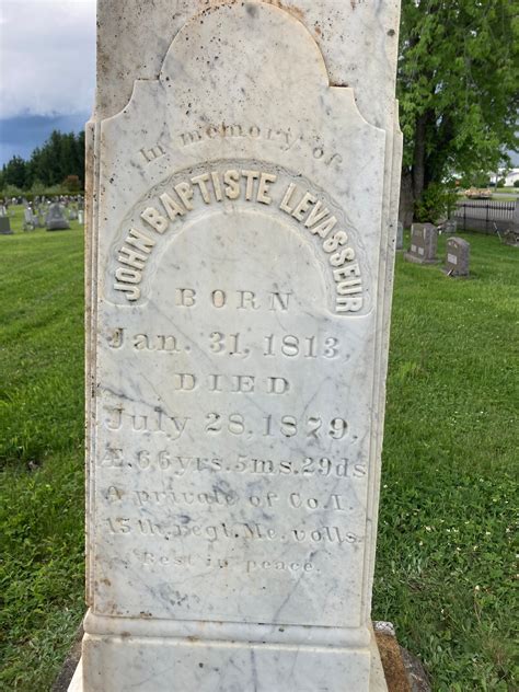 Jean Baptiste “john” Levasseur 1813 1879 Find A Grave Memorial