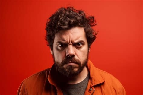 Premium Ai Image A Man On Solid Color Background Photoshoot With Anger Face Experession