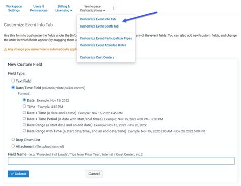 Event Custom Date Time Fields Exhibit Day