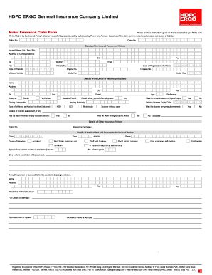 Hdfc Vehicle Insurance Fill Online Printable Fillable Blank