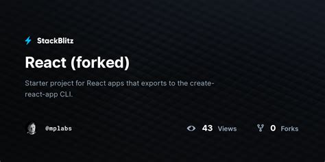 React Forked Stackblitz