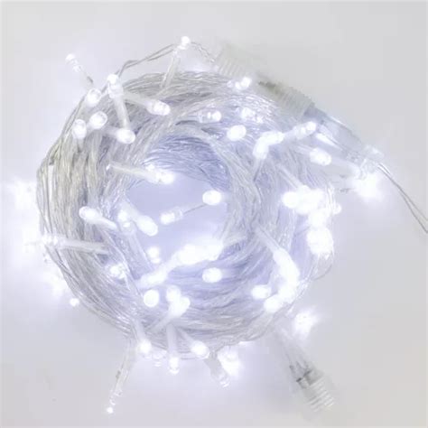 Serie Navideña Led Luz Blanca 100 Luces 10 Metros Luz Fija