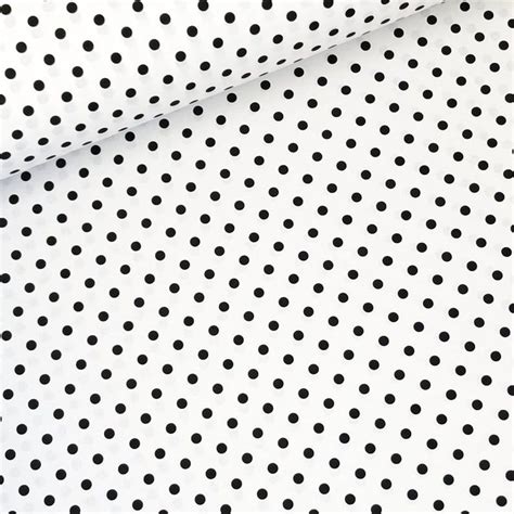 Black Polka Dots Cotton Fabric Black Dot On White Background Black
