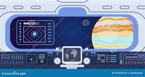 Spaceship And Navigation Interface Stock Illustration CartoonDealer