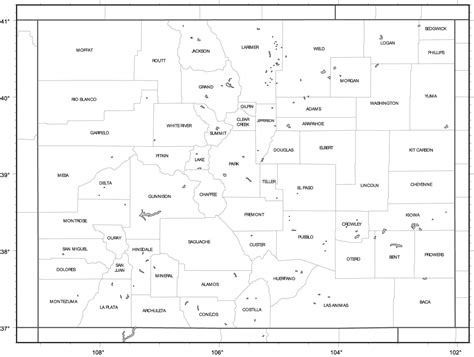 Counties Map Of Colorado •
