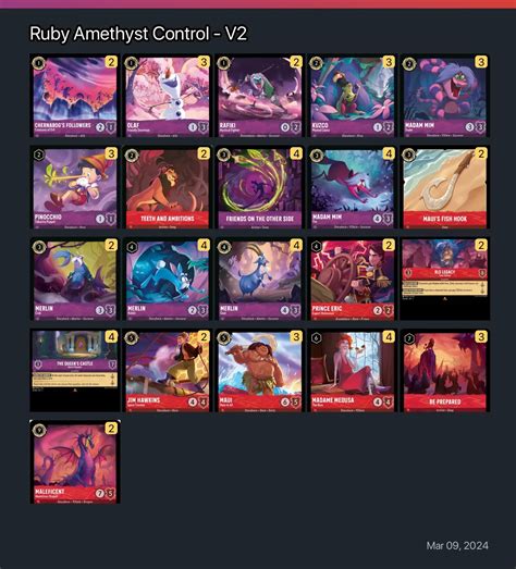 Ruby Amethyst Control V2 Lorcana Deck Disney Lorcana