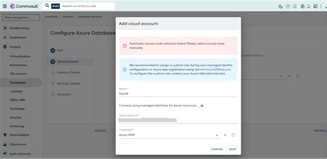 No Option To Select The Access Node While Creating Cloud Account For
