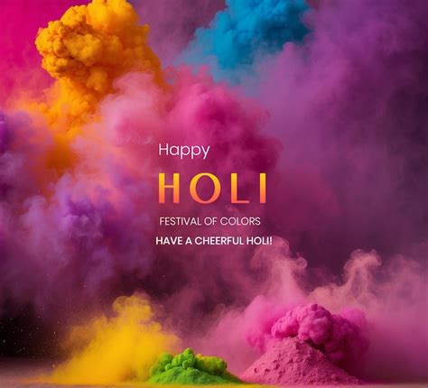 Premium Psd Holi Festival Concept Vibrant Colorful Smoke Spread On