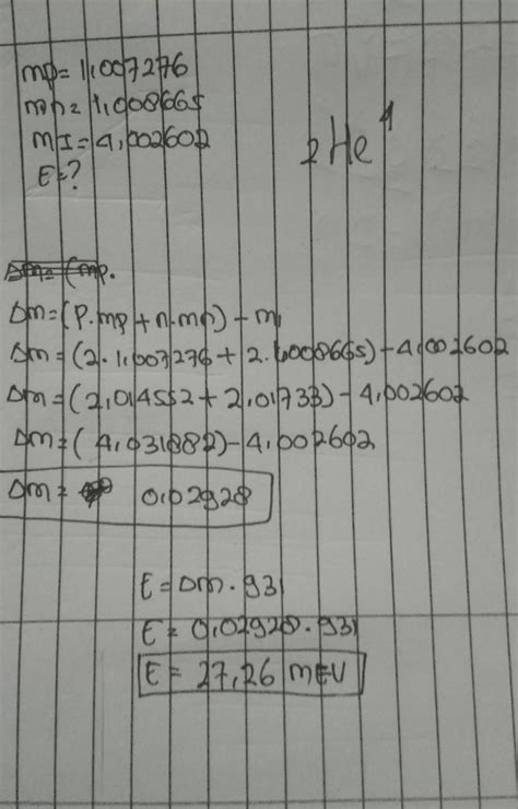 Massa Sebuah Proton Adalah 1007276 Sma Massa Netron 1008665 Massa