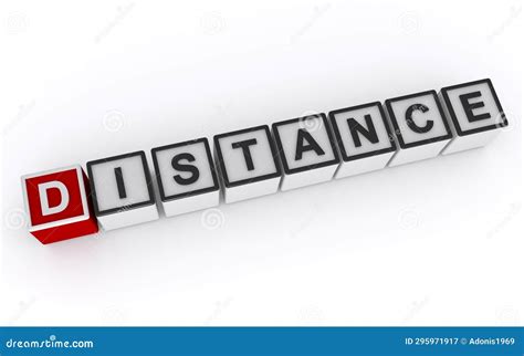 Distance Word Block On White Stock Image Image Of Length Long 295971917