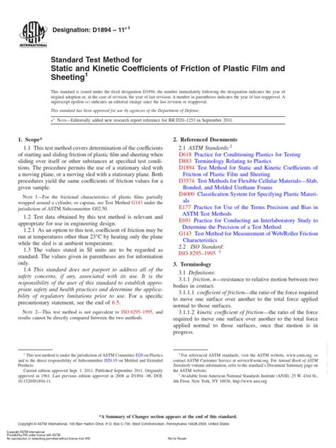 Astm D1894 2011 Pdf Friction Force