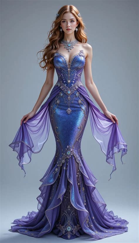 Iris Mermaid Inspired🪻 In 2025 Fashion Drawing Dresses Fashion Illustration Dresses