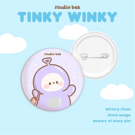 Tinky Winky Purple Teletubbies Button Badge Etsy