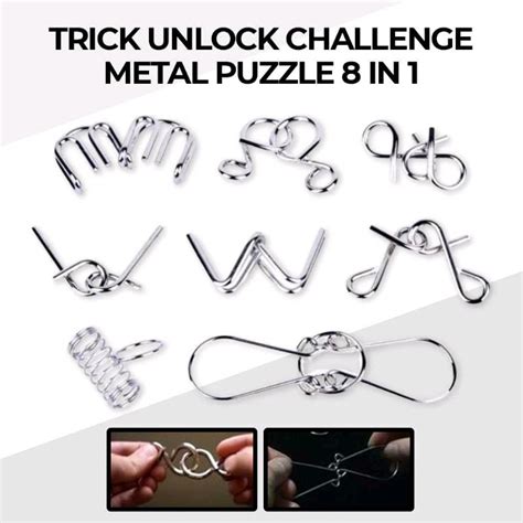 Jual Butebuy Trick Unlock Challenge Metal Puzzle 8 In 1 BT02 Shopee