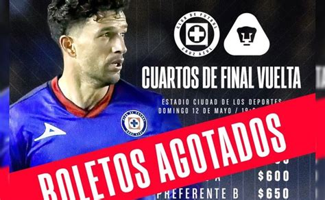 Boletos Agotados Para El Cruz Azul Vs Pumas De Cuartos De Final