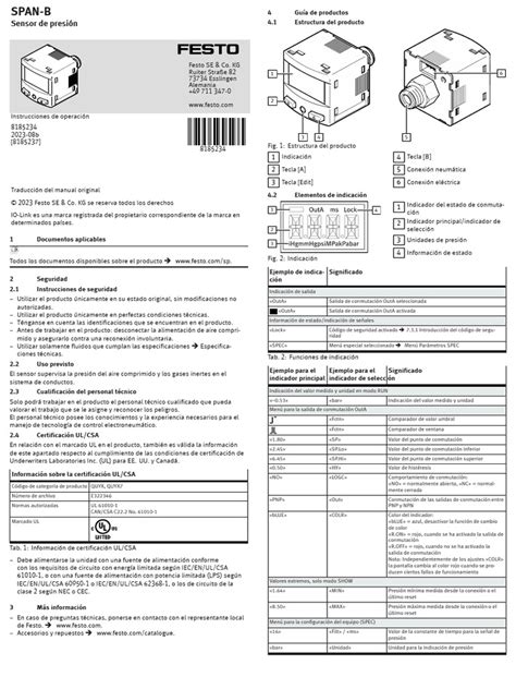 Span B Operating Instr 2023 08b 8185237e1 Pdf Sensor Conector