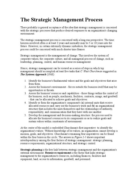 Overview Of The Strategic Management Process Pdf Strategic