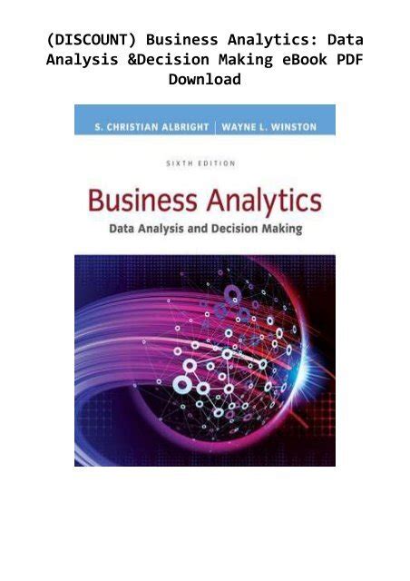 discount business analytics data analysis and decision making ebook