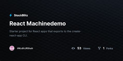 React Machinedemo Stackblitz