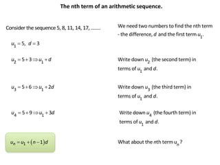 Arithmetic Sequences 1 Ppt