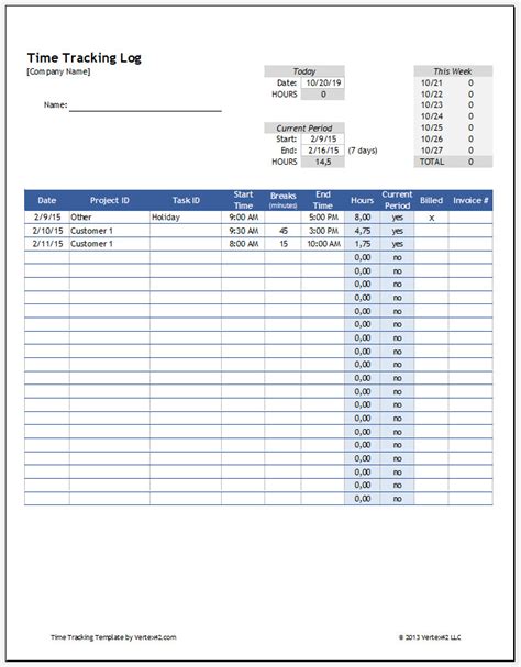 Employee Time Tracking Excel Templateral