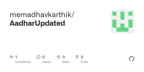 GitHub Memadhavkarthik AadharUpdated