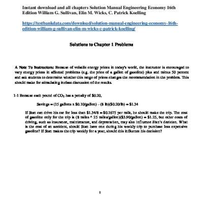 Engineering Economy Solution Manual Z X Yennqn