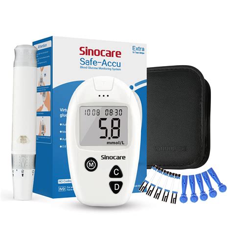 Sinocare Glucometer Blood Glucose Meter Kit Safe Accu