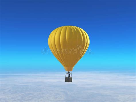 Bal o de ar quente amarelo ilustração stock Ilustração de conceito