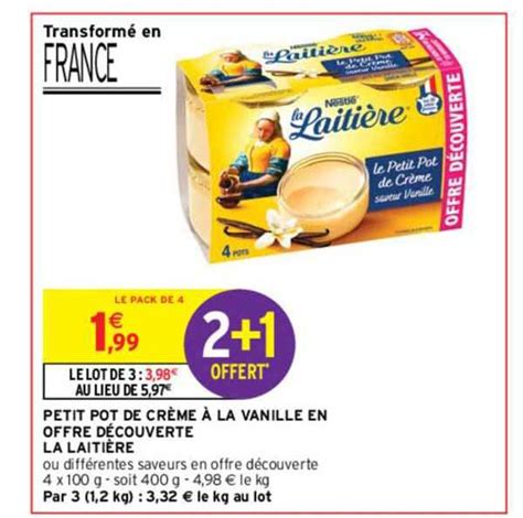 Promo Petit Pot De Crème à La Vanille En Offre Découverte La Laitière
