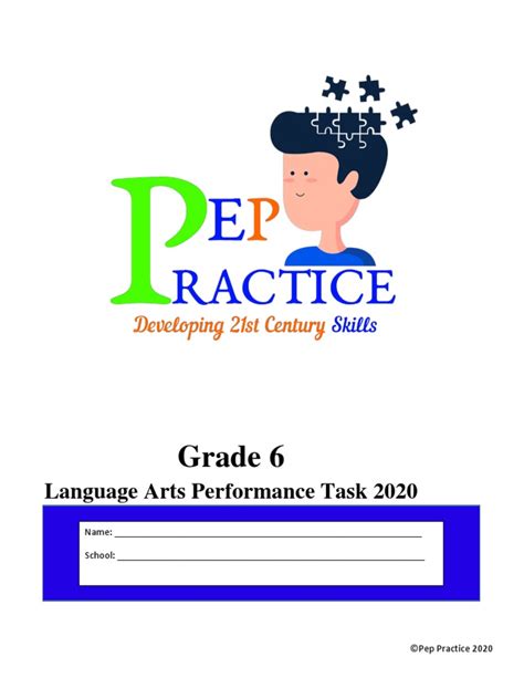 Pep Practice Grade 6 Language Arts Mock Performance Task June 2020