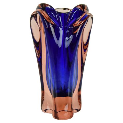 Art Glass Vase By Josef Hospodka For Chribska Glassworks 1960s For