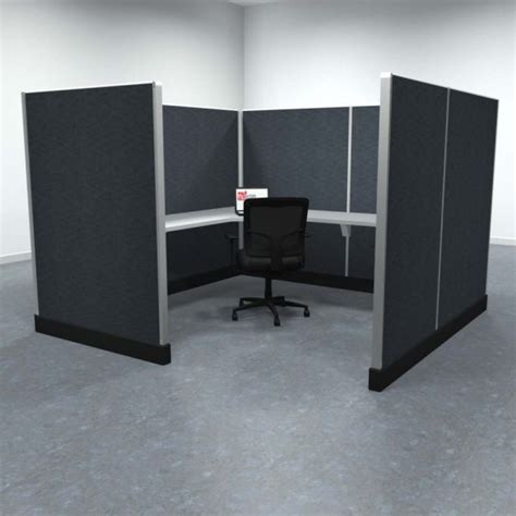 8x8 Office Cubicle Workstation With 67 Panels Glass And Fabric Options