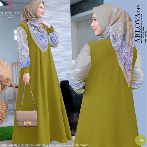 Jual NEW GAMIS DRESS FREE JILBAB ARLOVA STANDAR DAN JUMBO BY SHOFIYA